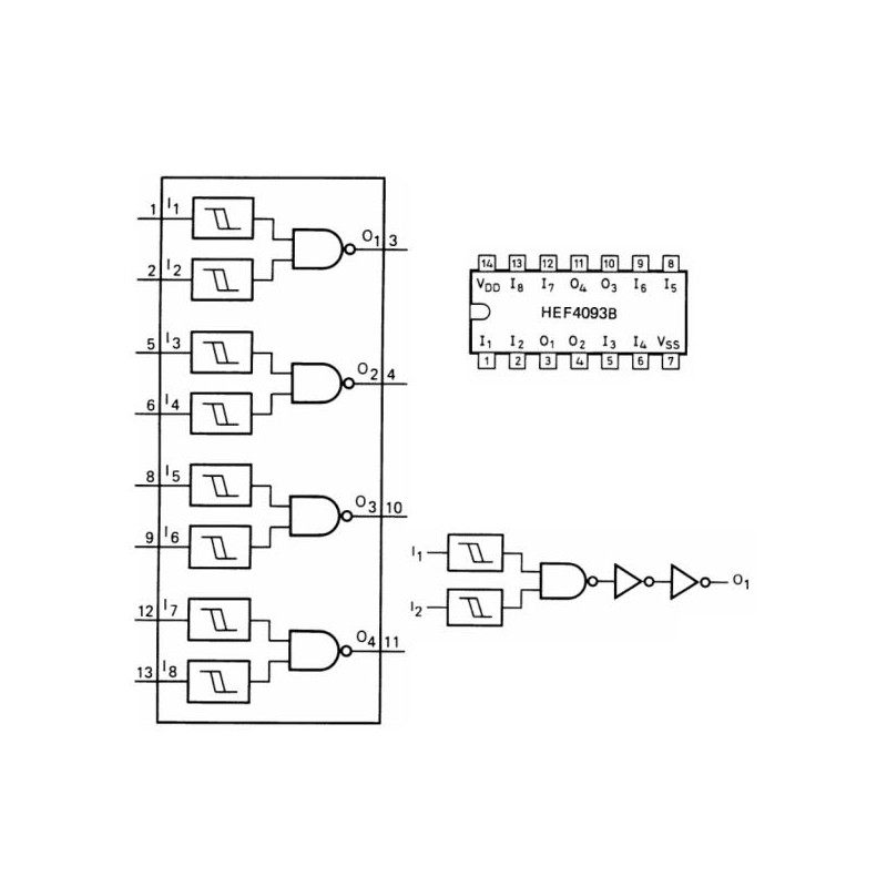 CD4093 COMPUERTA LOGICA NAND SCHMITT TRIGGER