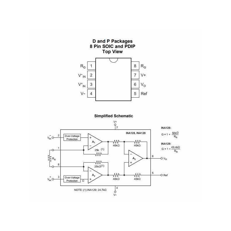 INA128P AMPLIFICADOR DE INSTRUMENTACION