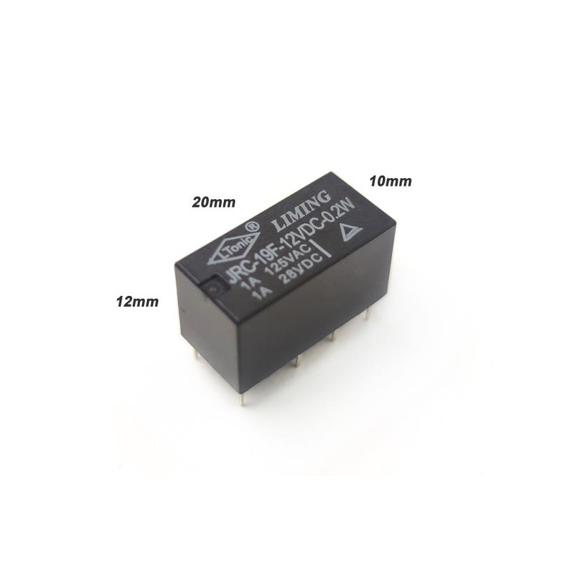 RELAY RELE RELEVO 12V 8PIN JRC-19F-12VDC-0.2W DOBLE