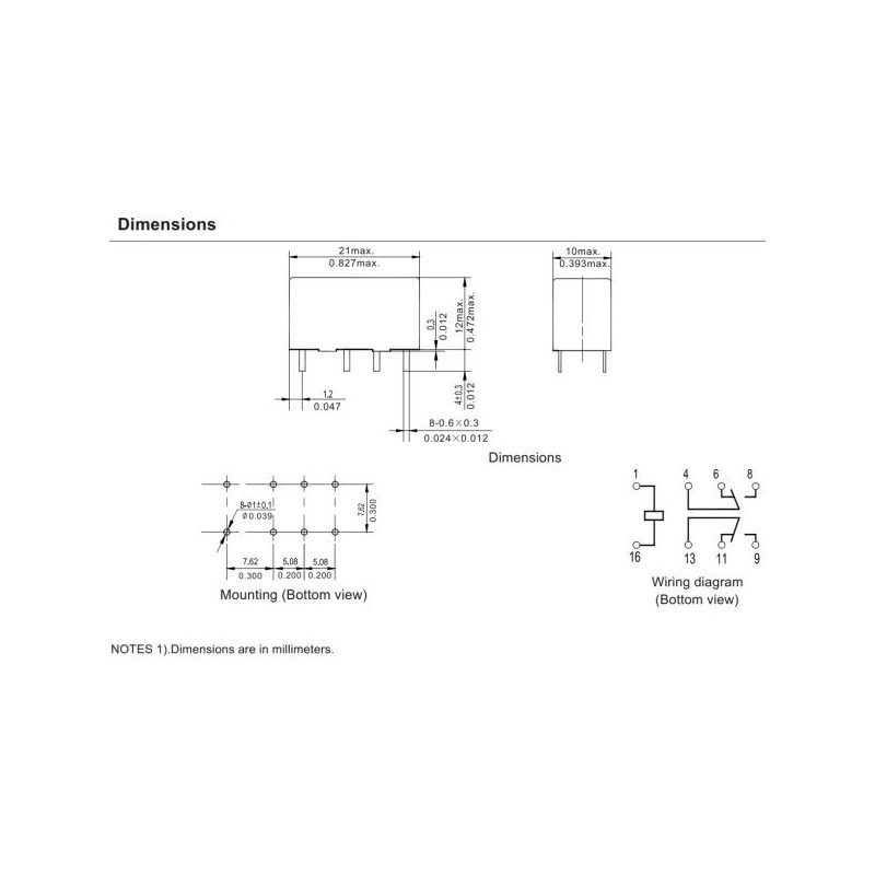 RELAY RELE RELEVO 12V 8PIN JRC-19F-12VDC-0.2W DOBLE
