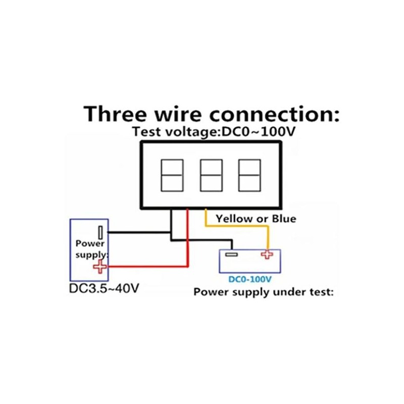 MINI VOLTÍMETRO DIGITAL 0-100V DC LED ROJO LF-109-004-V1