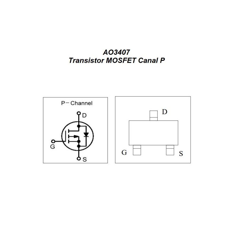 AO3407 TRANSISTOR MOSFET CANAL P SMD 30V 5.3A A79T