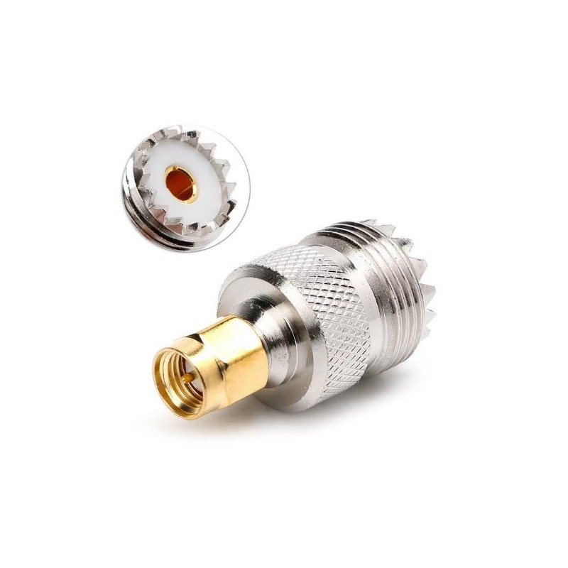 CONVERSOR CONECTOR SMA MACHO A UHF HEMBRA COAXIAL ADAPTADOR