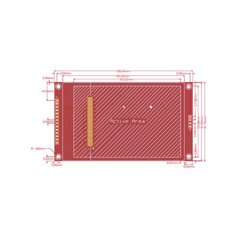 PANTALLA TFT LCD 4" TOUCH DISPLAY 480X320 SPI ST7796 -12
