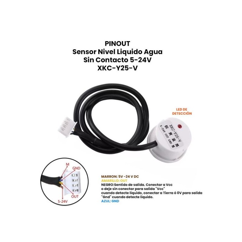 XKC-Y25-V SENSOR NIVEL DE AGUA O LIQUIDO SIN CONTACTO 5-24V -9