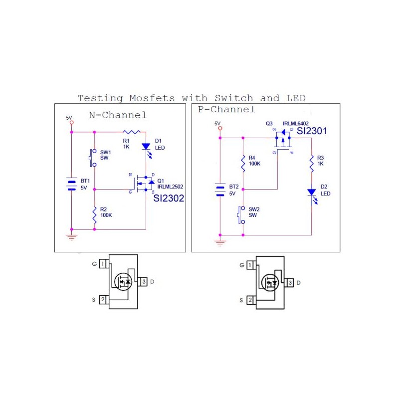 TRANSISTOR MOSFET CANAL P SI2301 A1SHB 20V 2.3A SMD SOT-23 -12