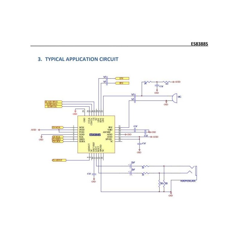 ES8388S CODEC DE AUDIO DIGITAL ESTEREO ESP32