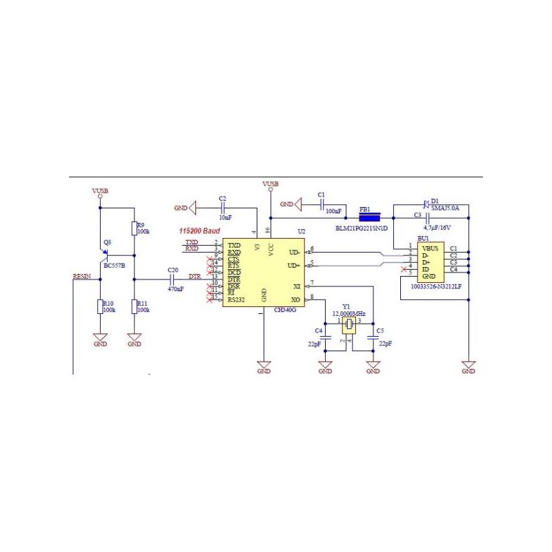 CH340G CHIP CONTROLADOR SERIAL A USB UART COMPATIBLE CON ARDUINO