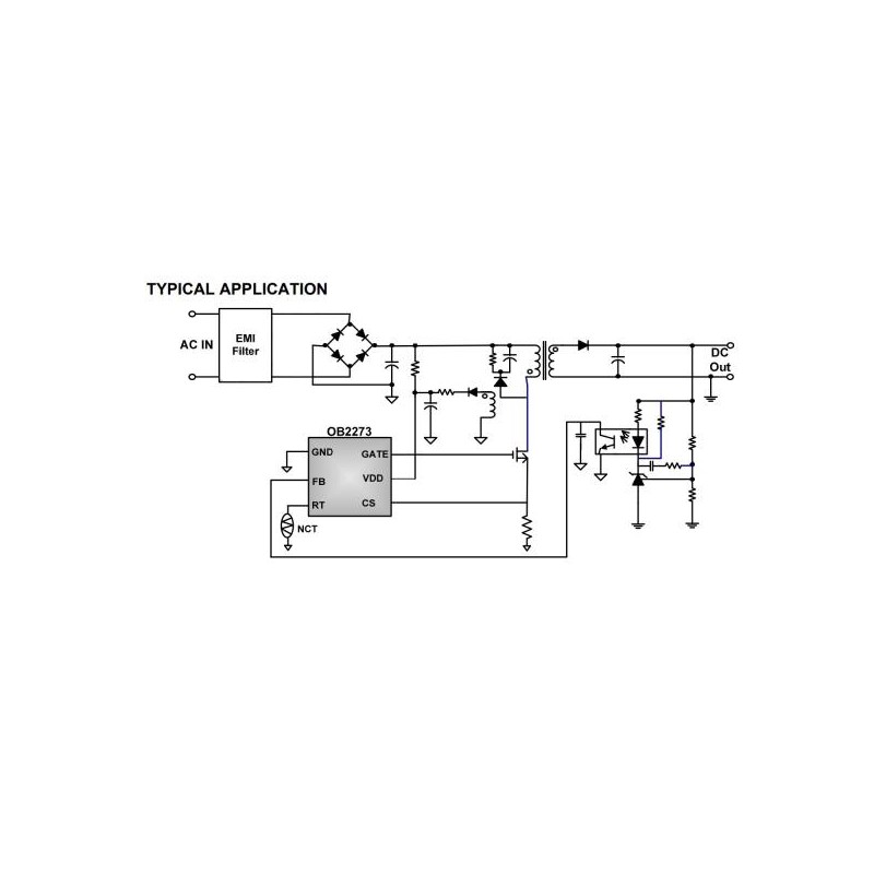 OB2273 DRIVER IC PWM MOSFET PARA FLYBACK FUENTE DC