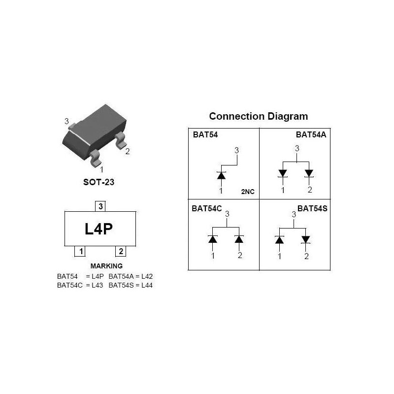 BAT54S KL4 DIODO SCHOTTKY DUAL EN SERIE 30V 200MA -12