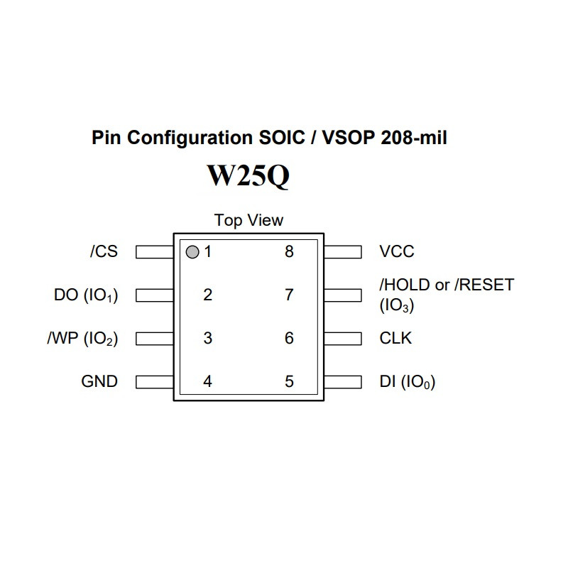 W25Q128FV 3.3V MEMORIA FLASH SMD SERIAL 128MBIT BIOS SPI