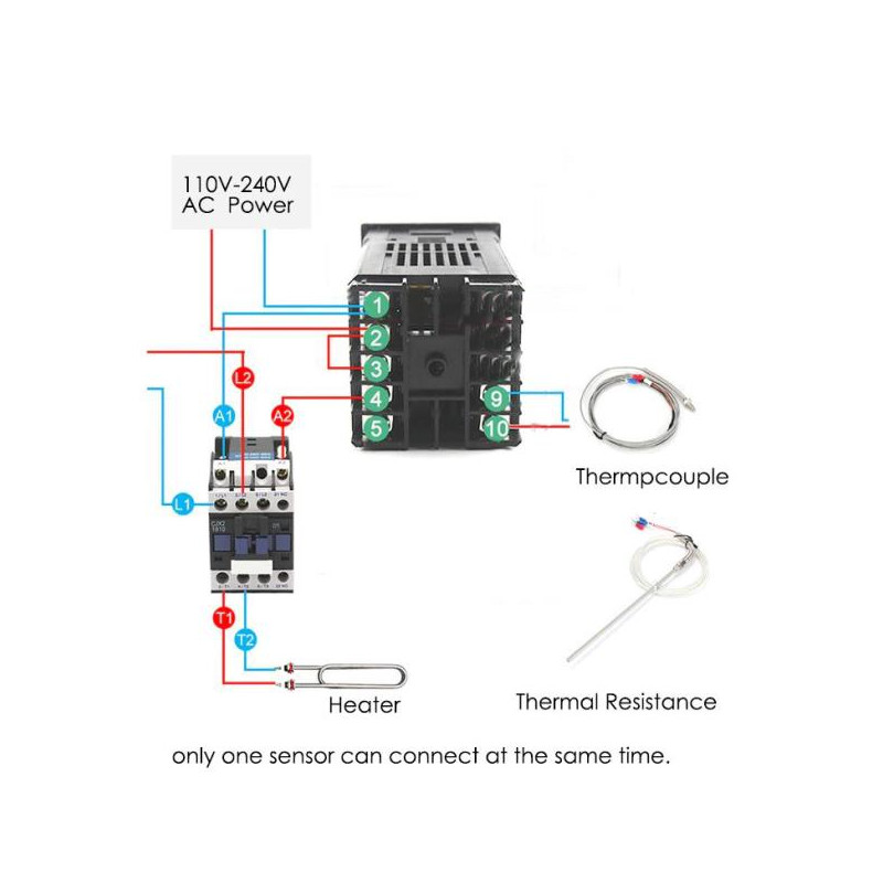 REX-C100 CONTROLADOR PID TEMPERATURA 0-400° SALIDA RELE RELAY -12