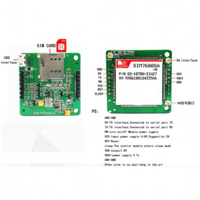 SIM7600SA-H MODULO CELULAR 4G LTE CAT4 GPRS GSM 3G GPS
