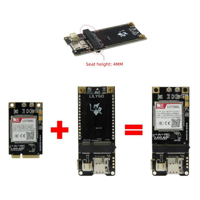 TTGO T-PCIE ESP32 WROVER 4MB COMPATIBLE CON SIM 3G 4G LTE