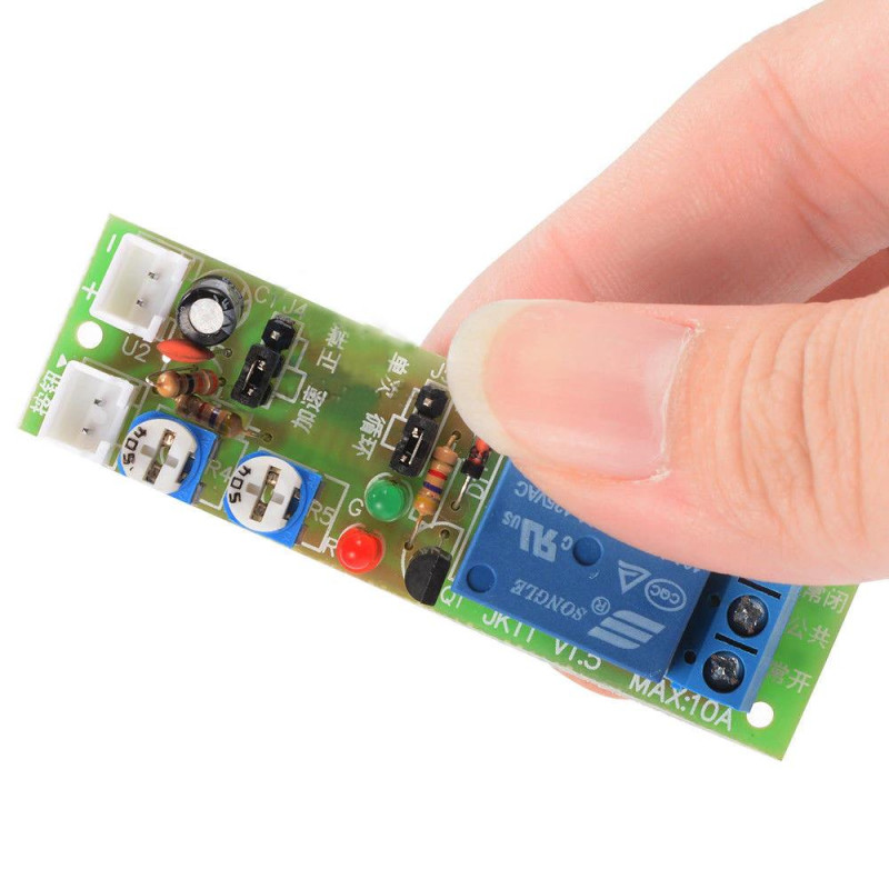 TEMPORIZADOR AJUSTABLE JK11 RELÉ 12V UNICO O CICLO 0-15 MIN