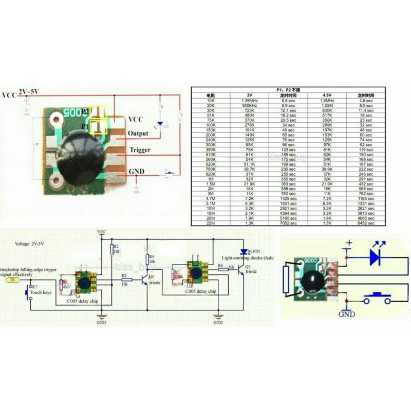 MODULO MINI TEMPORIZADOR AJUSTABLE 2S A 1000H C005