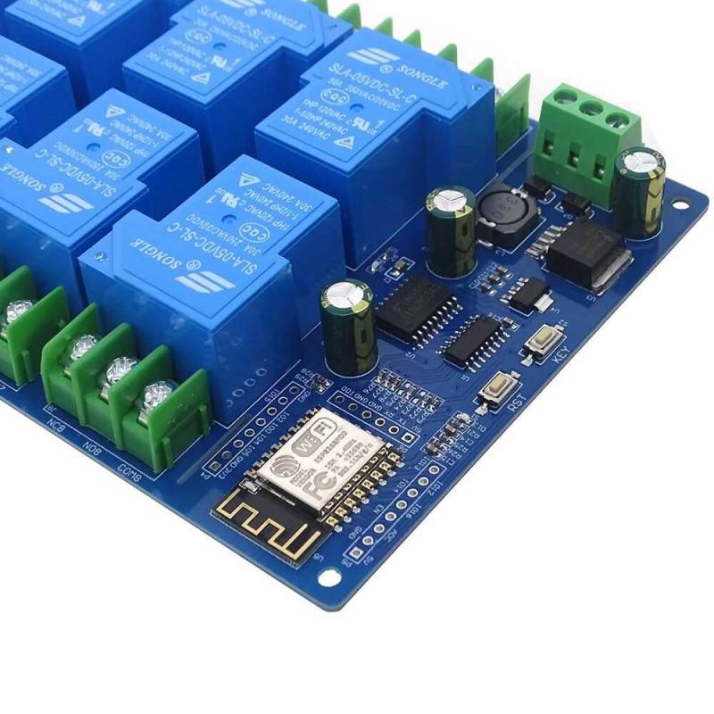 MODULO RELE WIFI 8CH CANALES 30A CON ESP8266 ESP12F