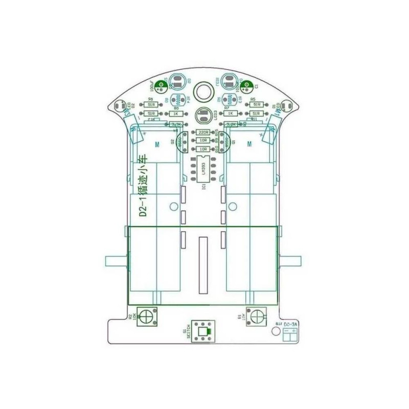 KIT D2-1 ROBOT SEGUIDOR DE LINEA BASICO PARA ARMAR