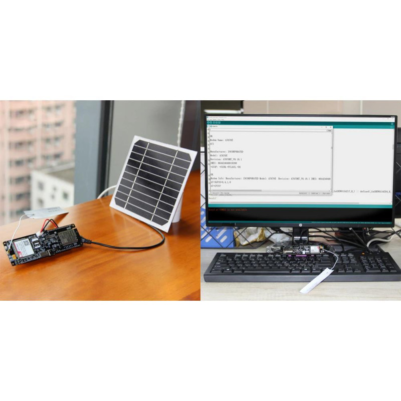T-SIM ESP32 A7670SA 4G LTE + GPS 18650 UPS PANEL SOLAR SD