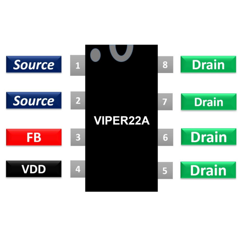 VIPER22A SWITCH PRIMARIO FUENTE DE ALIMENTACIÓN DRIVER