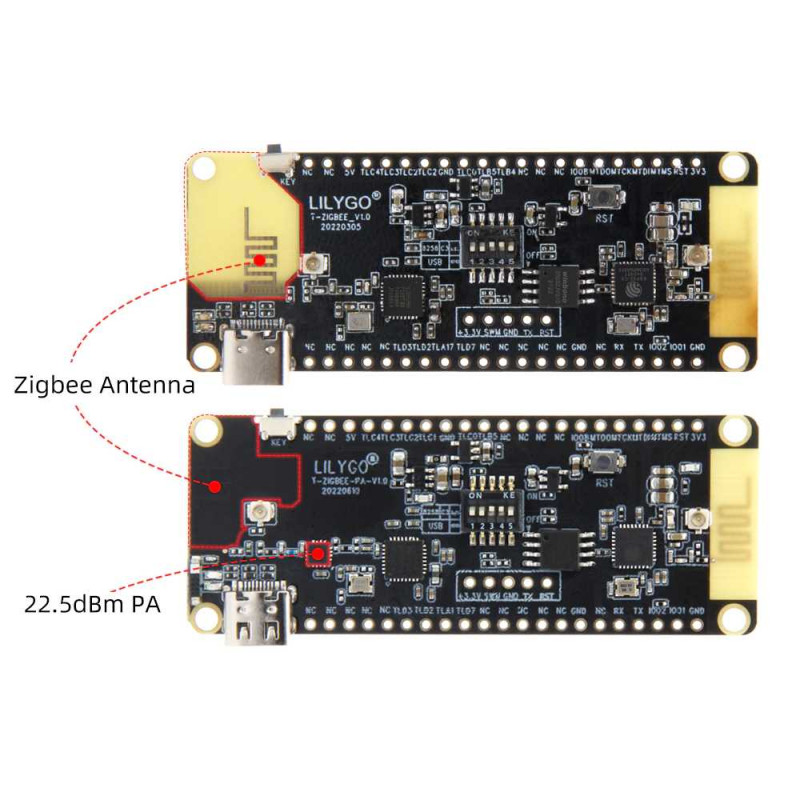 KIT MODULO ESP32 C3 T-ZIGBEE PA WIFI + T-U2T PROGRAMADOR