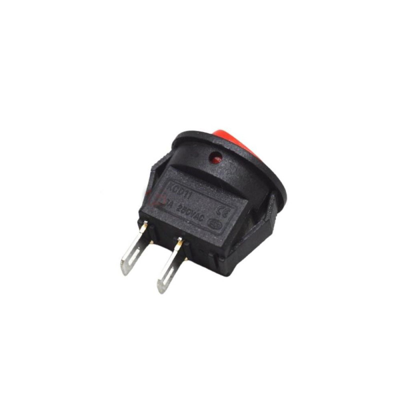 MINI SWITCH INTERRUPTOR BALANCÍN REDONDO 16MM ROJO 3A