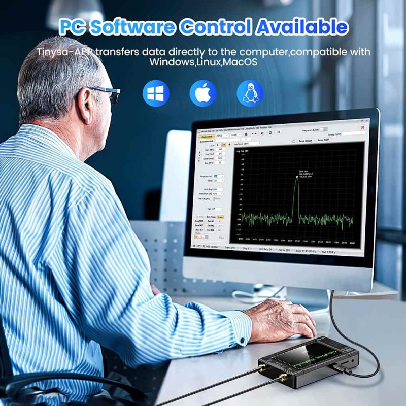 ANALIZADOR DE ESPECTRO 100K-5.3GHZ TINYSA ULTRA + GENERADOR