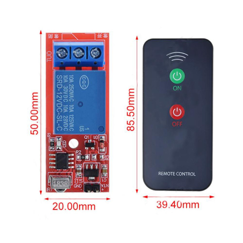 MODULO RELE IR 1CH 12V INFRARROJO CONTROL REMOTO ALEXA HOME