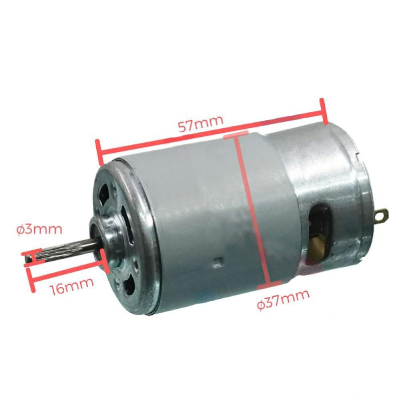 MOTOR DC 12V EJE 16MM 20000RPM 65X37MM