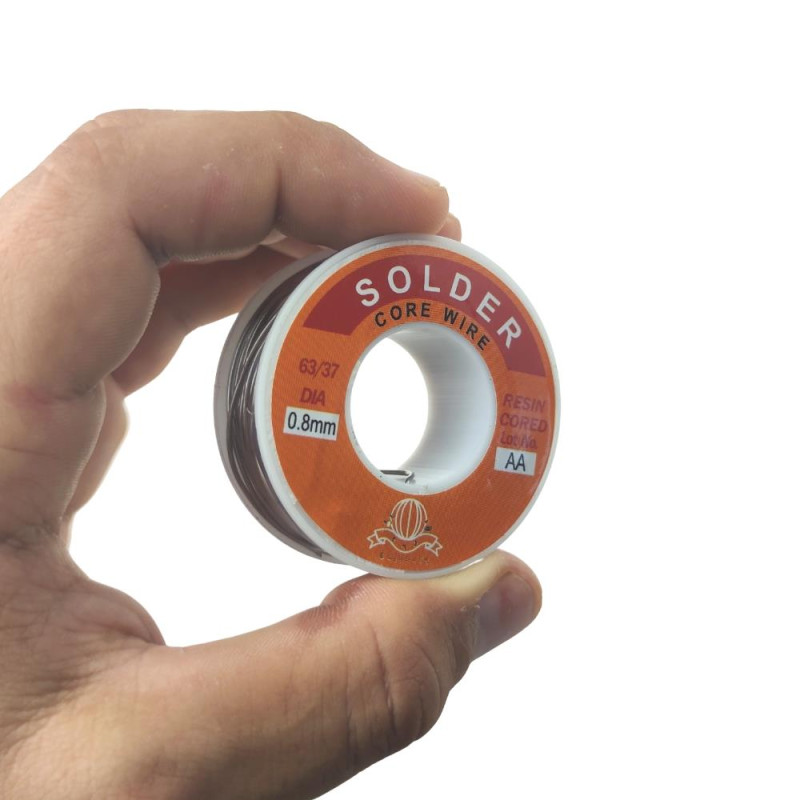 ESTAÑO SOLDADURA 100GR 63/37 0.8MM AA SOLDER CORE WIRE FLUX