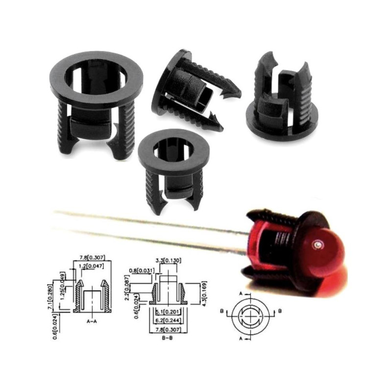 PORTALED 5MM 1 PIEZA ZOCALO PORTA LED