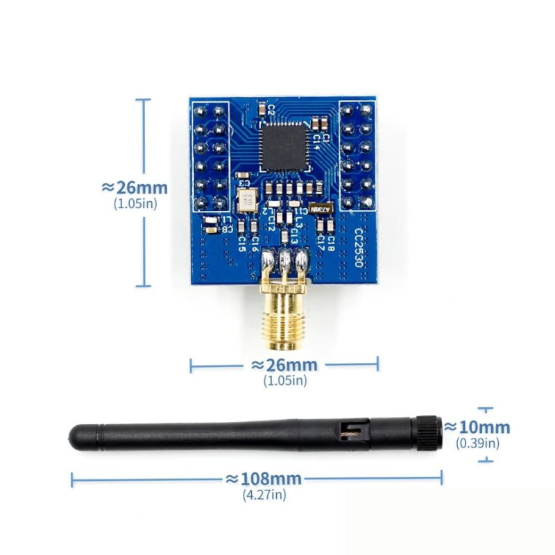 ZIGBEE CC2530 TI MODULO TRANSCEPTOR RF 2.4GHZ UART SERIE