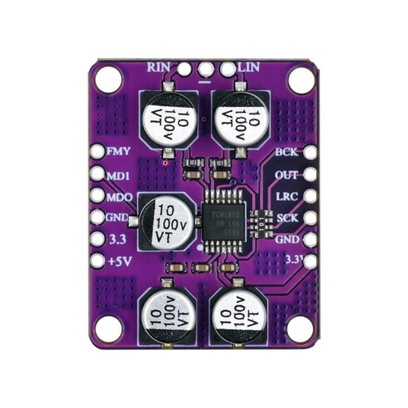 PCM1808 DECODIFICADOR AUDIO ESTEREO 24BIT ADC I2S RADIO WEB