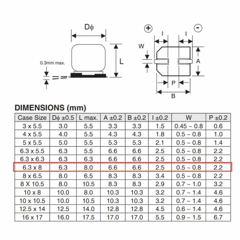 CAPACITOR ELECTROLITICO SMD 68UF 35V FILTRO CONDENSADOR
