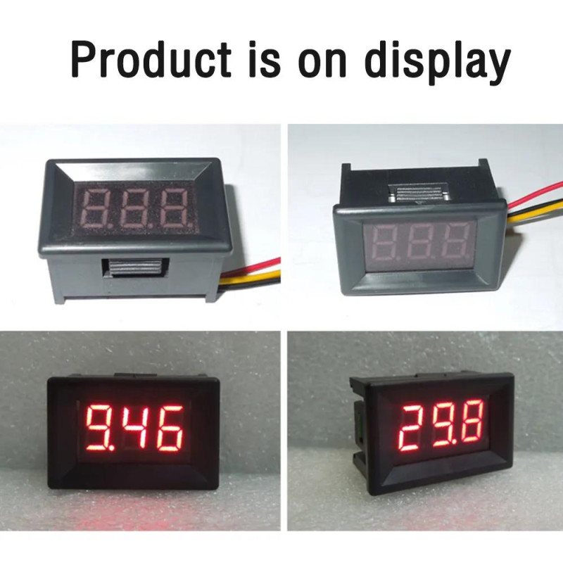 VOLTIMETRO DC 0-600V PANEL CON DISPLAY 7 SEGMENTOS ROJO