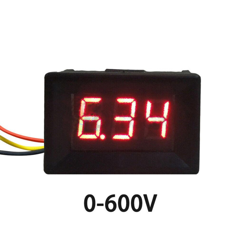 VOLTIMETRO DC 0-600V PANEL CON DISPLAY 7 SEGMENTOS ROJO