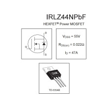 IRLZ44N TRANSISTOR MOSFET CANAL N 55V 47A TO220