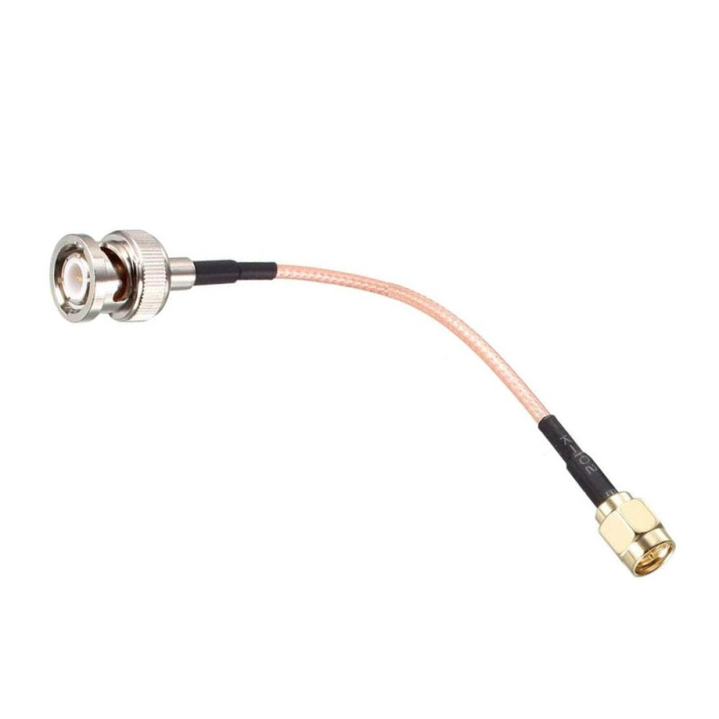 CONVERSOR CONECTOR SMA MACHO A BNC MACHO CABLE 10CM
