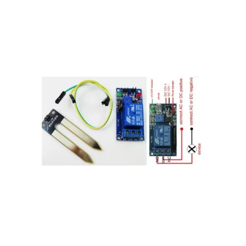 SENSOR DE HUMEDAD DEL SUELO CON RELE 12V HIGROMETRO