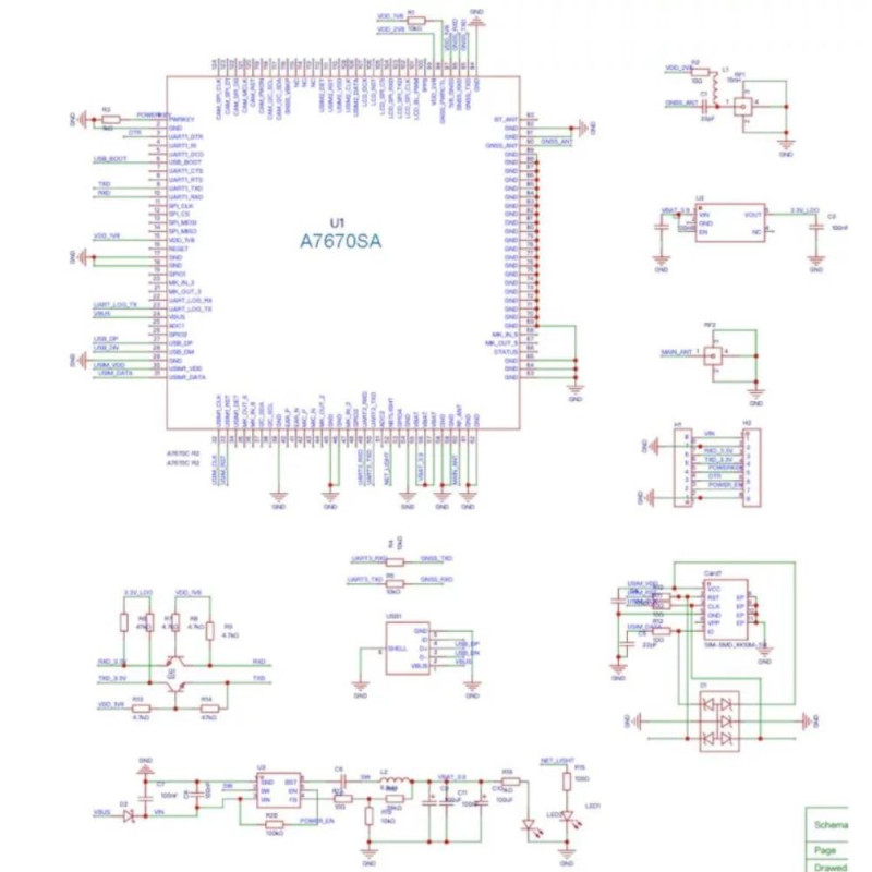 A7670SA MODULO 4G LTE CAT1 MULTIBANDA GSM GPRS IOT