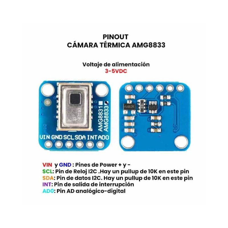 AMG8833 SENSOR DE TEMPERATURA INFRARROJO CAMARA TERMICA