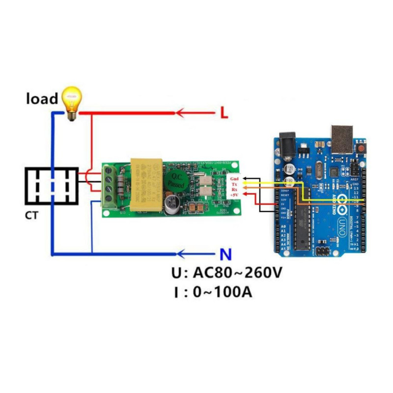 PZEM004T MEDIDOR VOLTAJE CORRIENTE POTENCIA UART