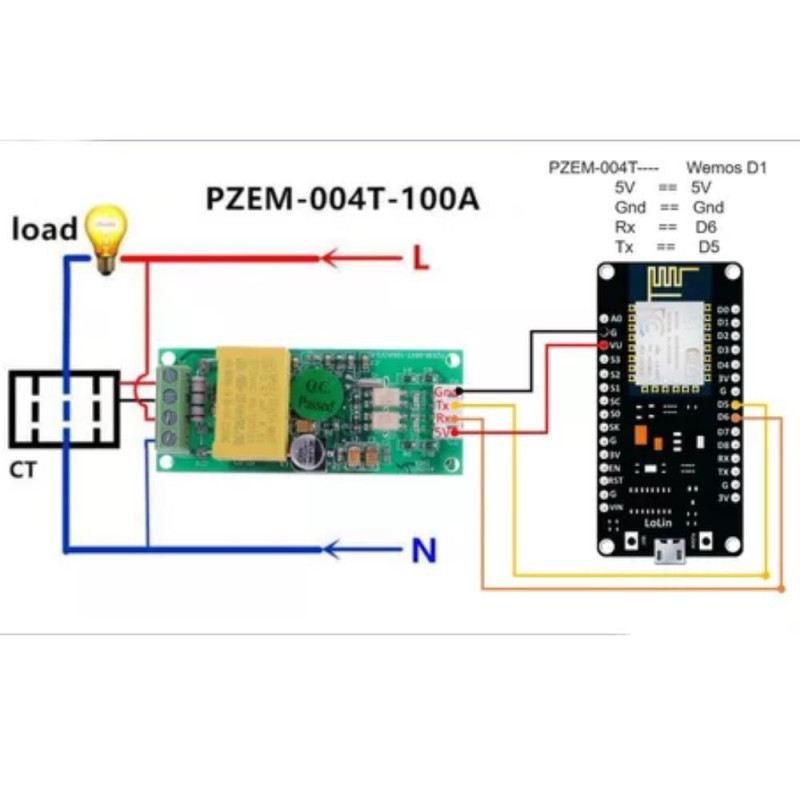 PZEM004T MEDIDOR VOLTAJE CORRIENTE POTENCIA UART