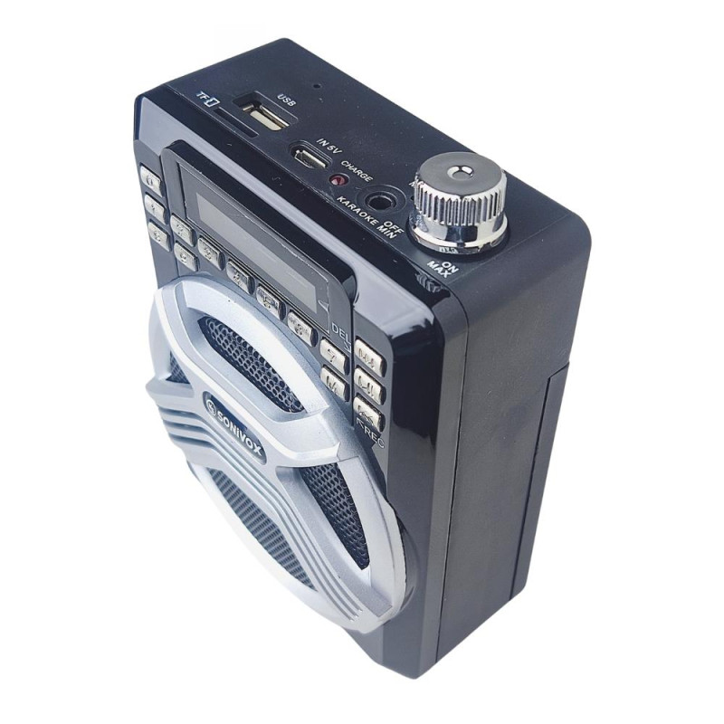 RADIO PARLANTE PORTATIL CON BLUETOOTH FM USB SD MICROFONO