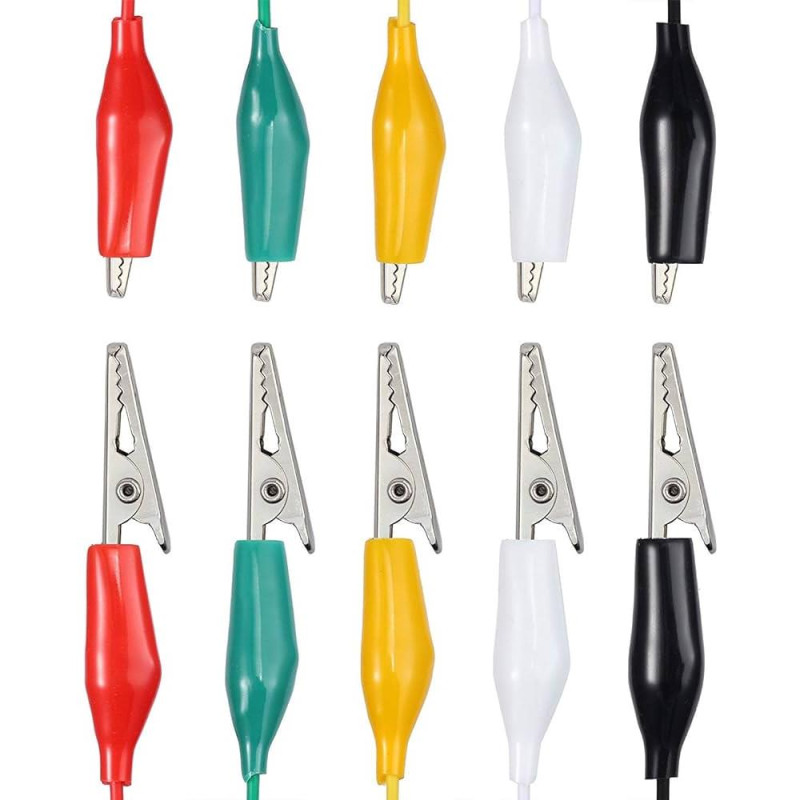 CAIMANES SET 10 CABLES CONECTOR CLIP 30CM COLORES SURTIDOS