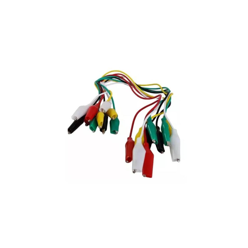 CAIMANES SET 10 CABLES CONECTOR CLIP 30CM COLORES SURTIDOS