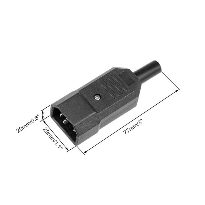 TOMACORRIENTE AEREO MACHO CONECTOR CABLE EXTENSION