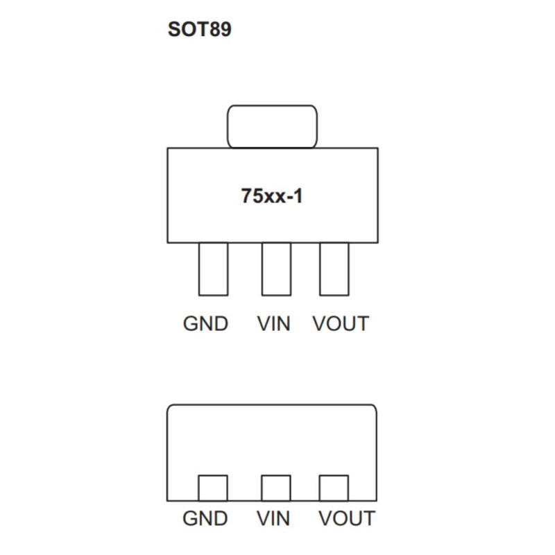 HT7550 REGULADOR DE VOLTAJE LDO 5V SMD MINI 100MA SOT89