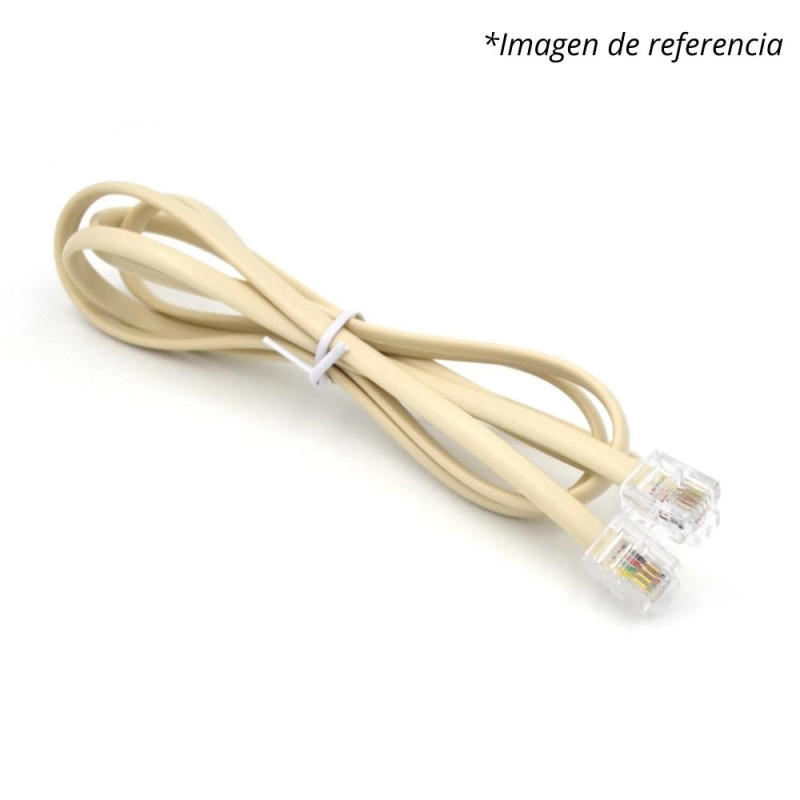 CABLE TELEFONICO PLANO DE 4 HILOS RJ11 BEIGE POR METRO