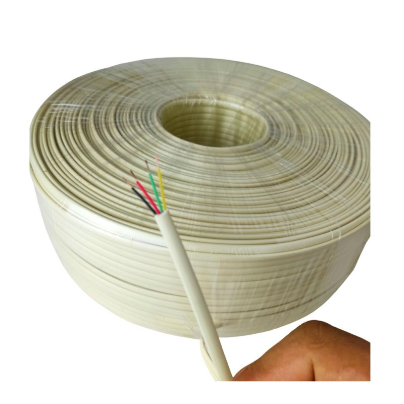 CABLE TELEFONICO PLANO DE 4 HILOS RJ11 BEIGE POR METRO